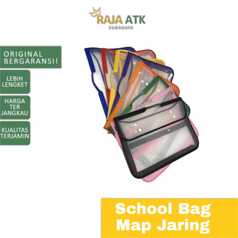 Jual Map School Bag Map 2 kancing Jaring Folio F4 | Shopee Indonesia