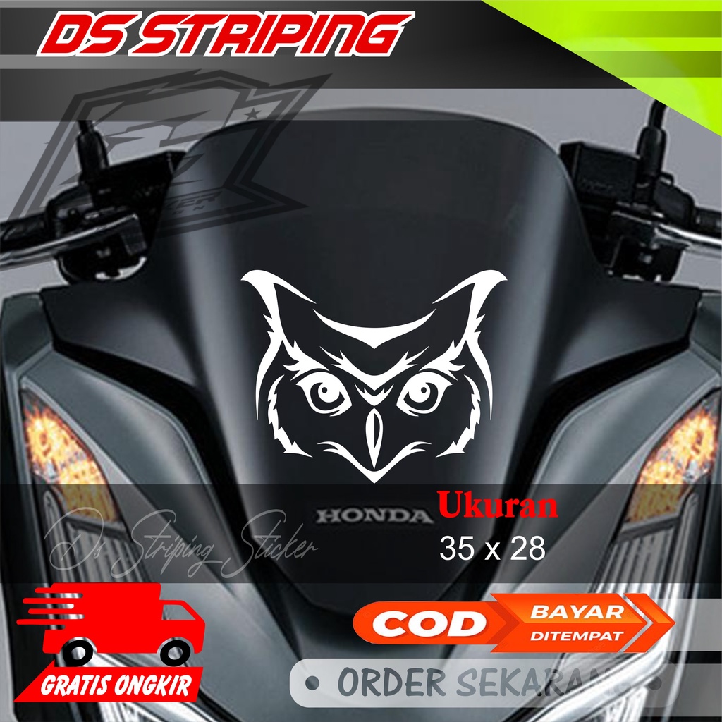 Jual ct-47 Stiker Cutting Kepala Burung Hantu B Variasi Motor Mobil ...