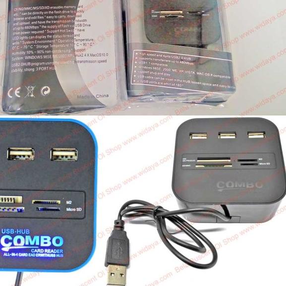 Jual Terminal USB 3 Port Pembaca Kartu Memori SD MMC MS TF/ MicroSD ...