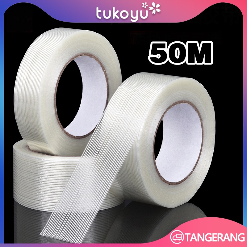 Jual 50 Meter Fiberglass Tape/Lakban Super Strong Fiber Tape/Strip ...