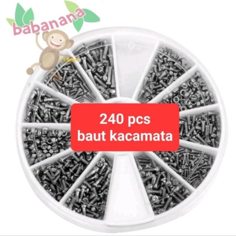 Jual 240pcs stainless bolt screw glasses baut kacamata jam sekrup mur ...