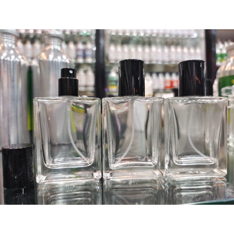 Jual [ LUSIN ] BOTOL SPRAY HRM / HEMRES 50 ML TUTUP HITAM . DRAT PUTAR ...