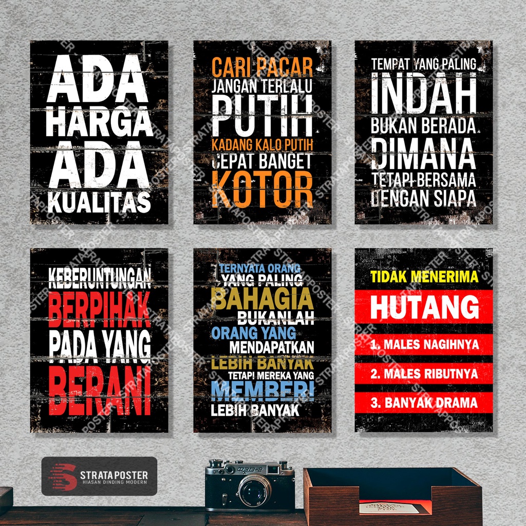Jual Hiasan dinding kata kata motivasi Poster kayu Wall decor Dekorasi ...