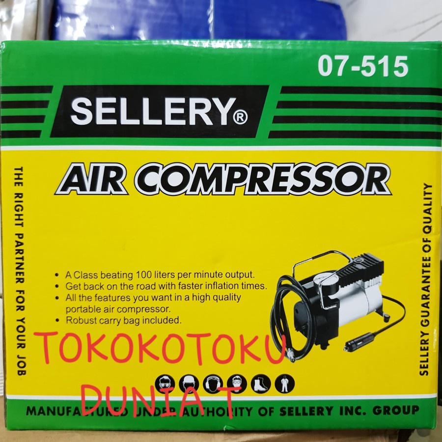 Jual Kompresor Mini Compressor DC Isi Angin Ban Mobil Body Besi SELLERY ...