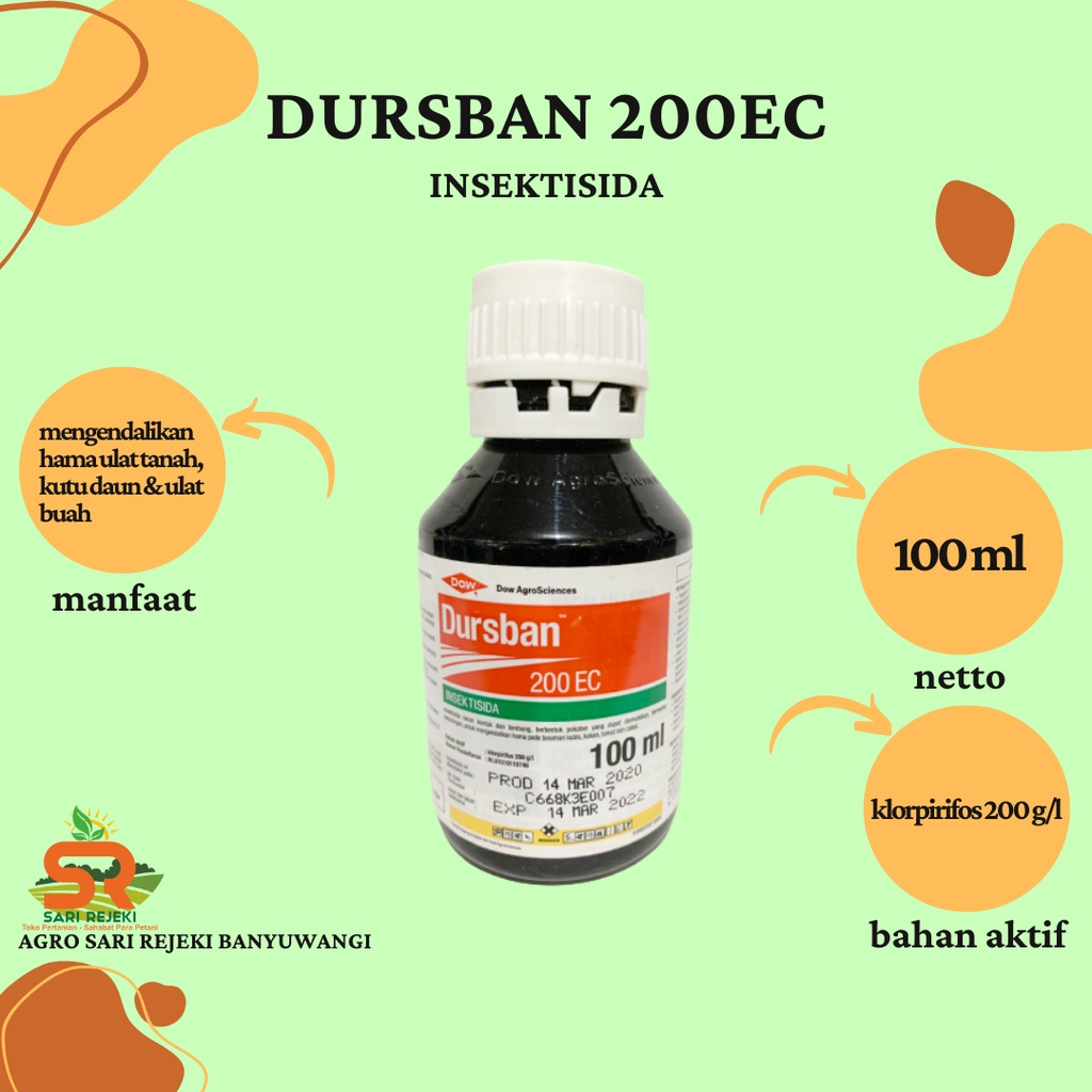 Jual DURSBAN 200EC 100ML INSEKTISIDA (KEMASAN LAMA) | Shopee Indonesia