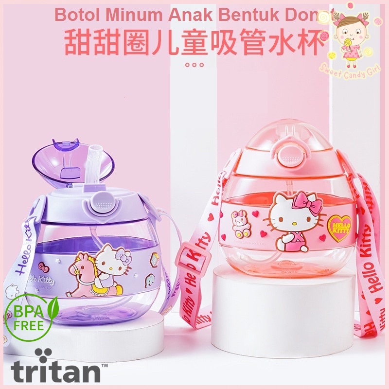 Jual BOTOL MINUM SEDOTAN ANAK TRITAN BENTUK DONAT KARAKTER HELLO KITTY LUCU 480ML | Shopee Indonesia