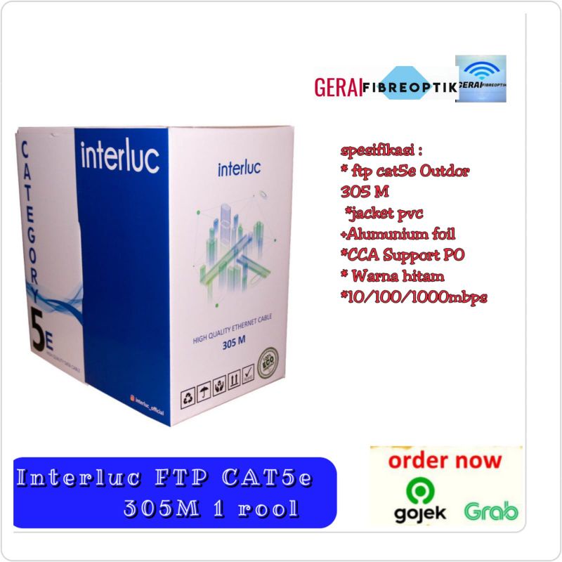 Jual KABEL STP FTP OUTDOR INTERLUC CAT5e 305 M 1 ROOL | Shopee Indonesia