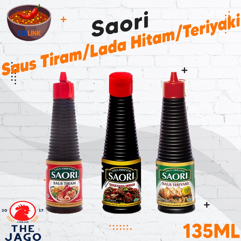 Jual Saori Saus Tiram/Saus Lada Hitam/Saus Teriyaki 135ML | Shopee ...