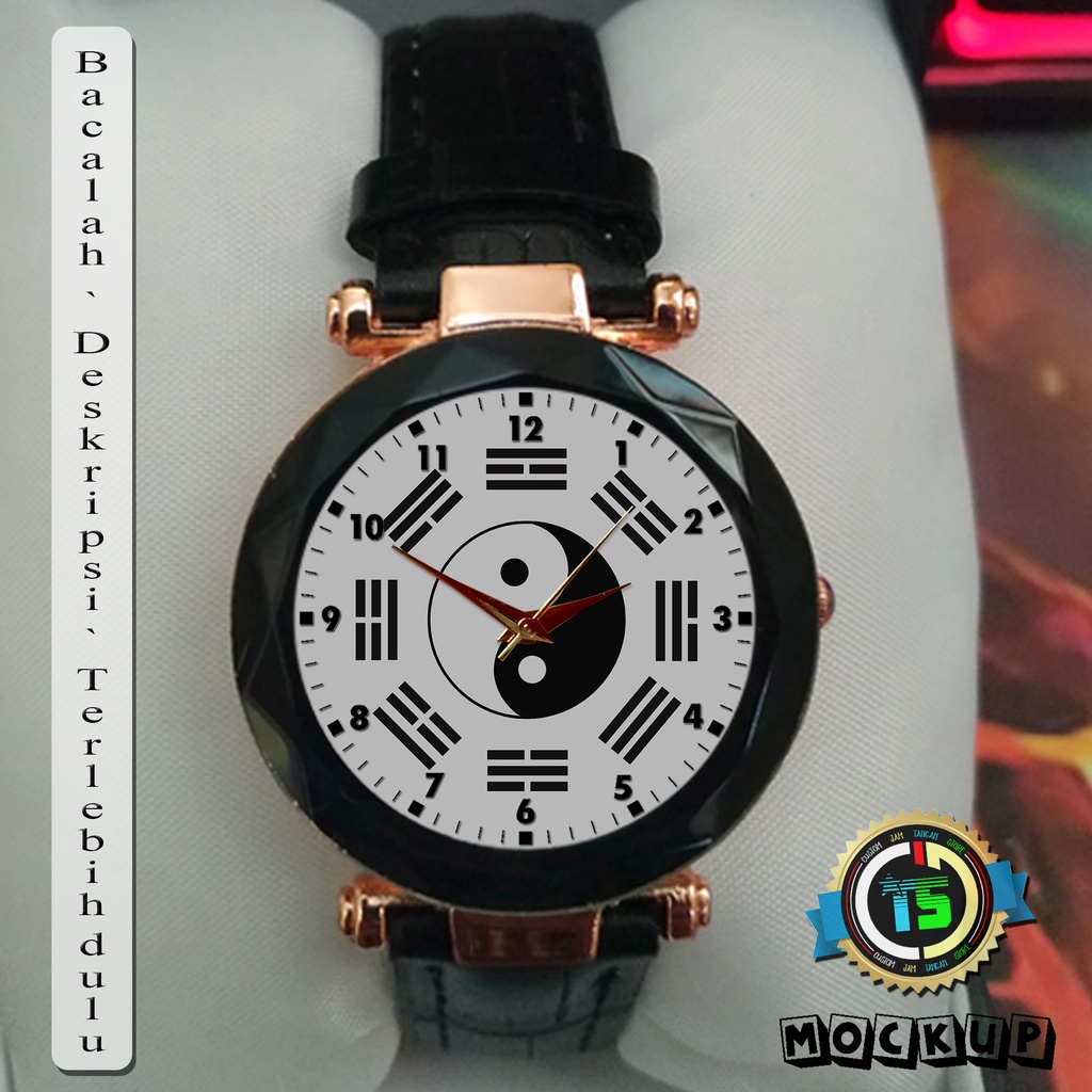 Jual Jam Tangan Wanita Yin Yang Clipart Strap Hitam - Custom Jam Tangan ...