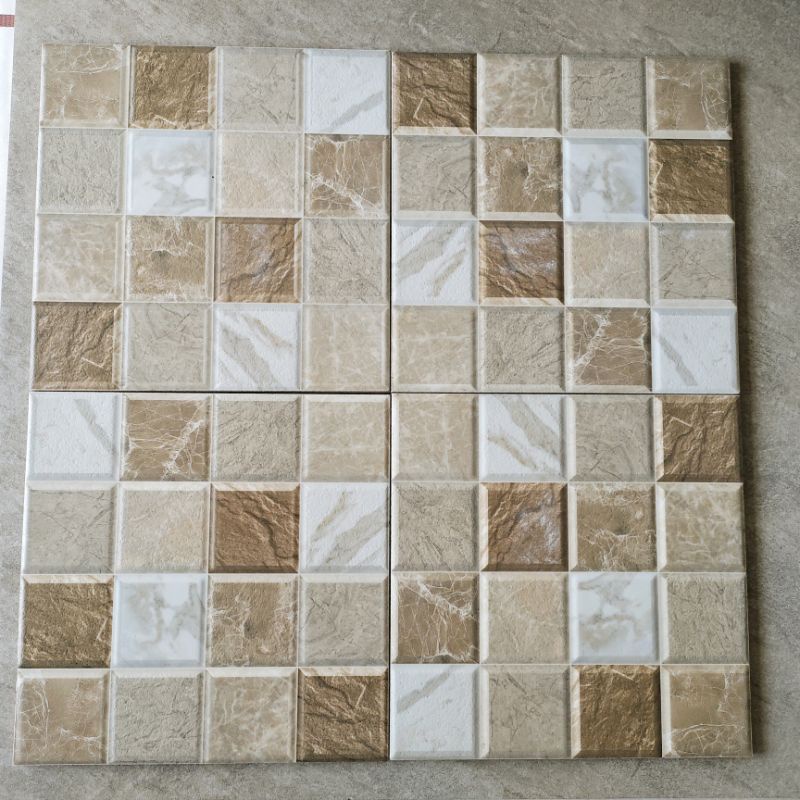 Jual Keramik 25x25 MOTIF KOTAK KOTAK COKLAT PUTIH | Shopee Indonesia