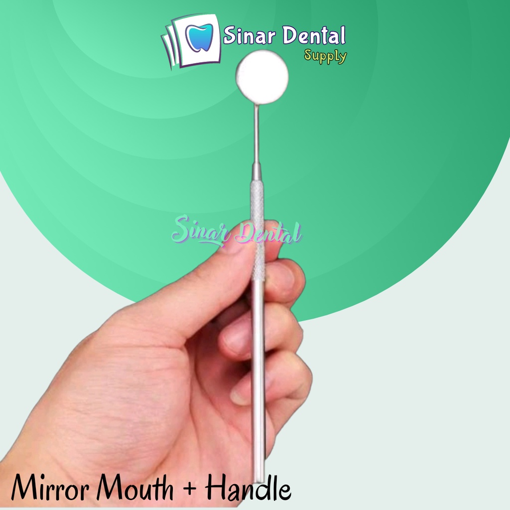 Jual Dental kaca mulut / mouth mirror no 3 4 5 dengan Gagang / handle ...