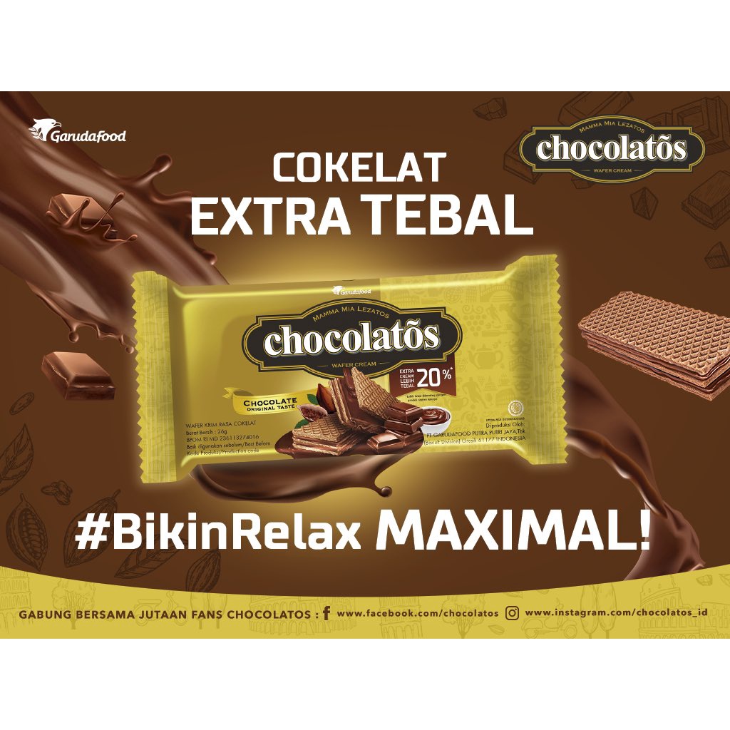 Jual Chocolatos wafer cream Renceng isi 10 |chocolatos Wafer cream 1 ...