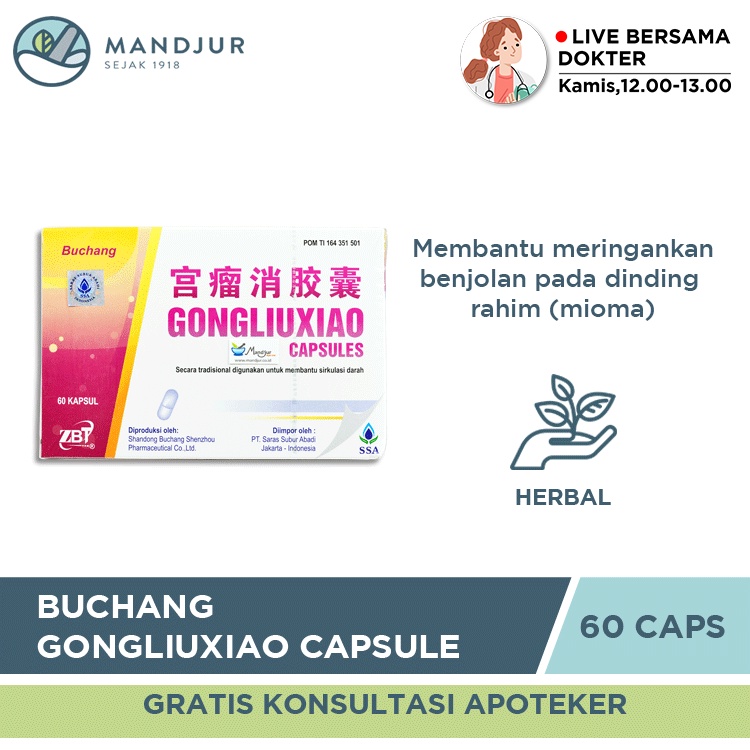 Jual Buchang Gongliuxiao Capsules - Obat Herbal Mioma / Benjolan Otot ...