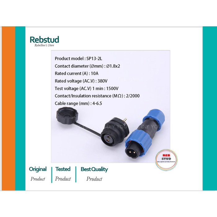 Jual Waterproof Connector Male Plug & Female Socket IP68 2/3/4/5/6/7/12 ...