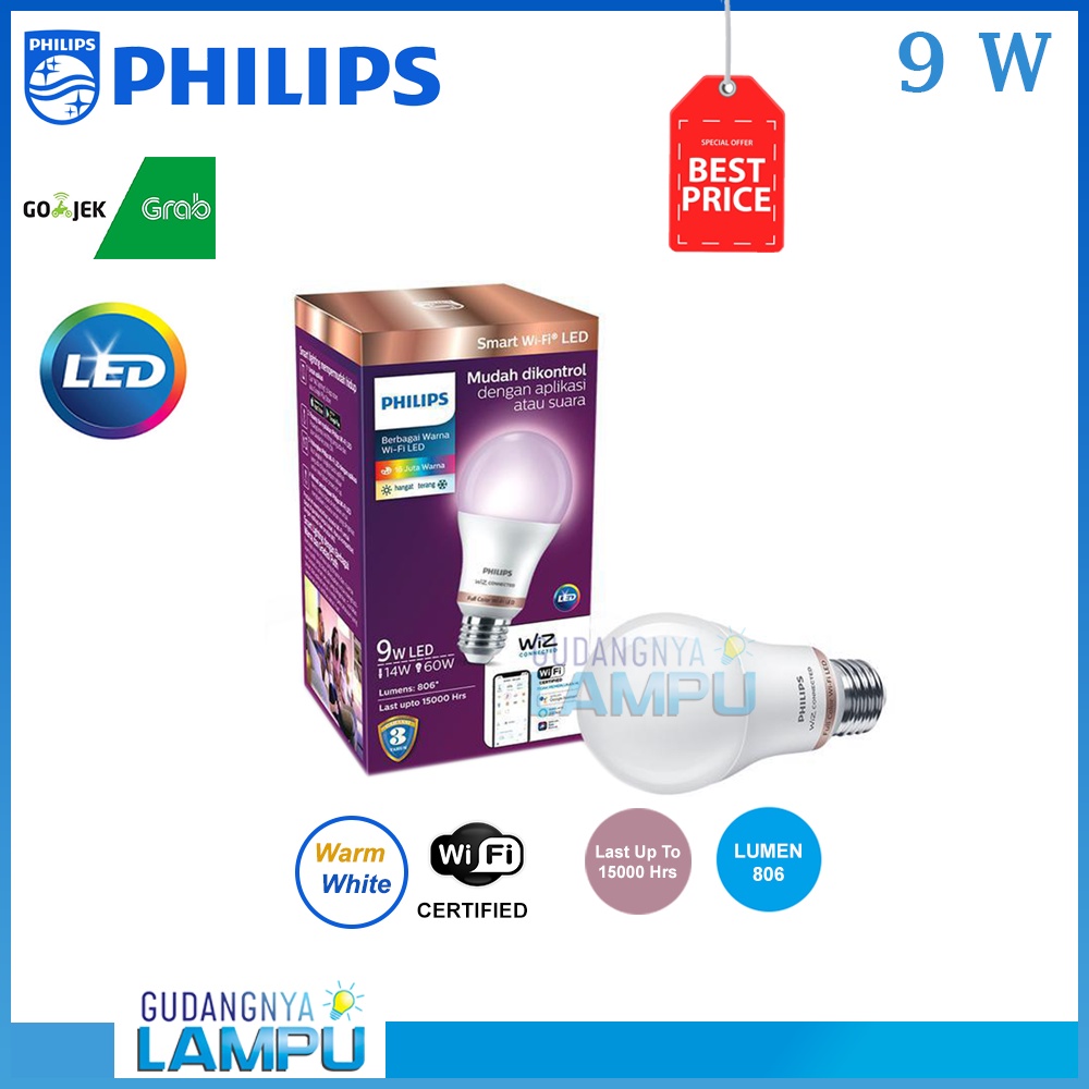 Jual Philips Lampu Smart Wifi LED 9 Watt - Color and Tunable White ...