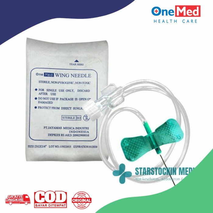 Jual Wing Needle Onemed 21 G Jarum Suntik Jarum Kupu Infus Scalp Vein | Shopee Indonesia