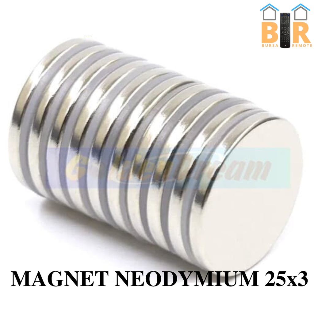 Jual Magnet Neodymium NdFeB 25MM X 3MM Super Kuat Premium Bulat Koin ...