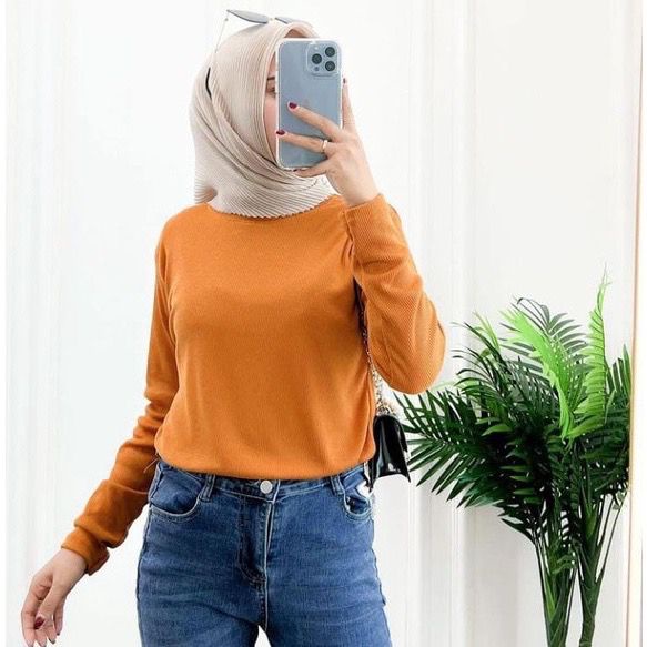 Jual LONGSLEEVE RIB RAJUT WANITA UNIQLO / BAJU RAJUT WANITA LENGAN ...