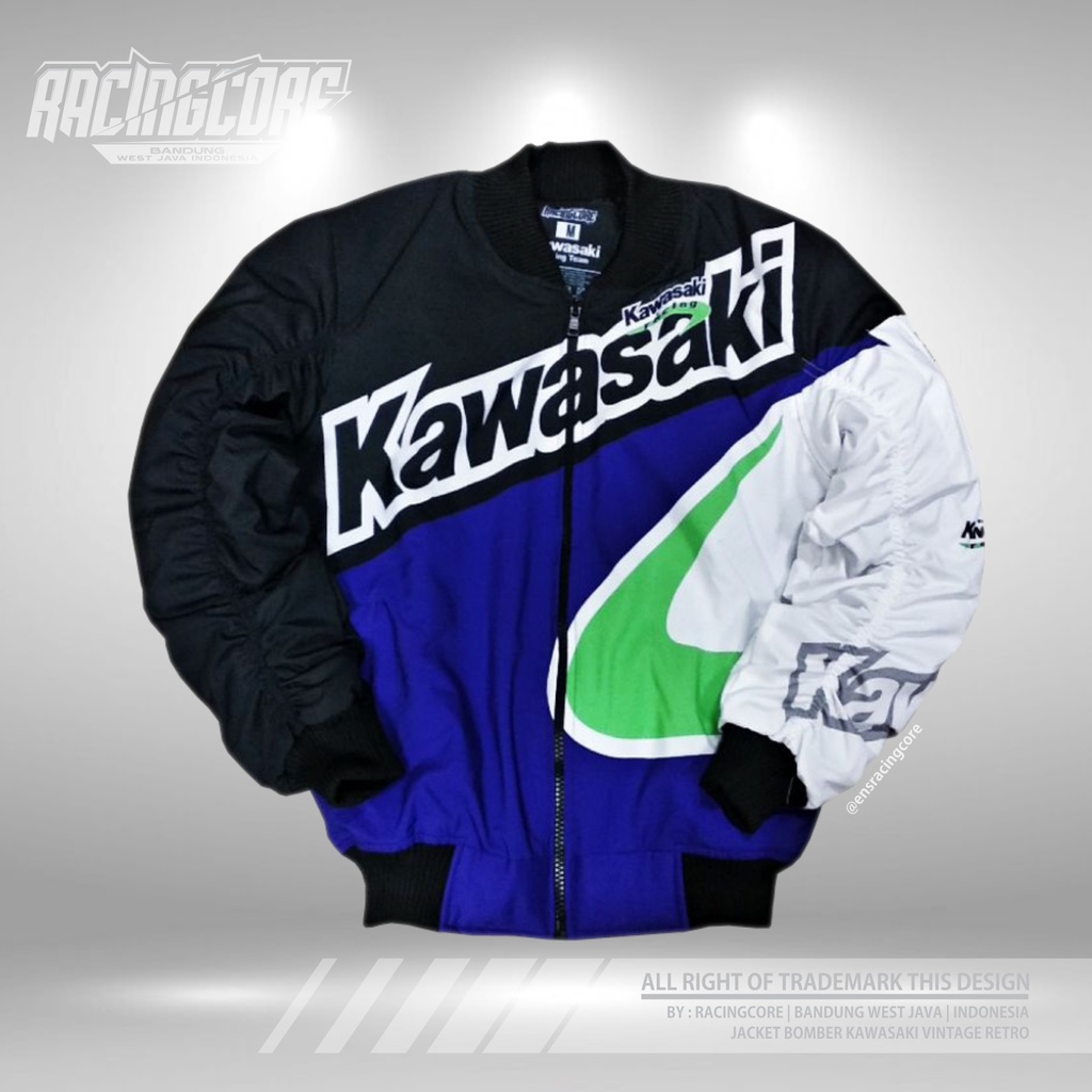 Jual JAKET BOMBER KAWASAKI VINTAGE RETRO KLASIK NINJA RR ZX25R ...