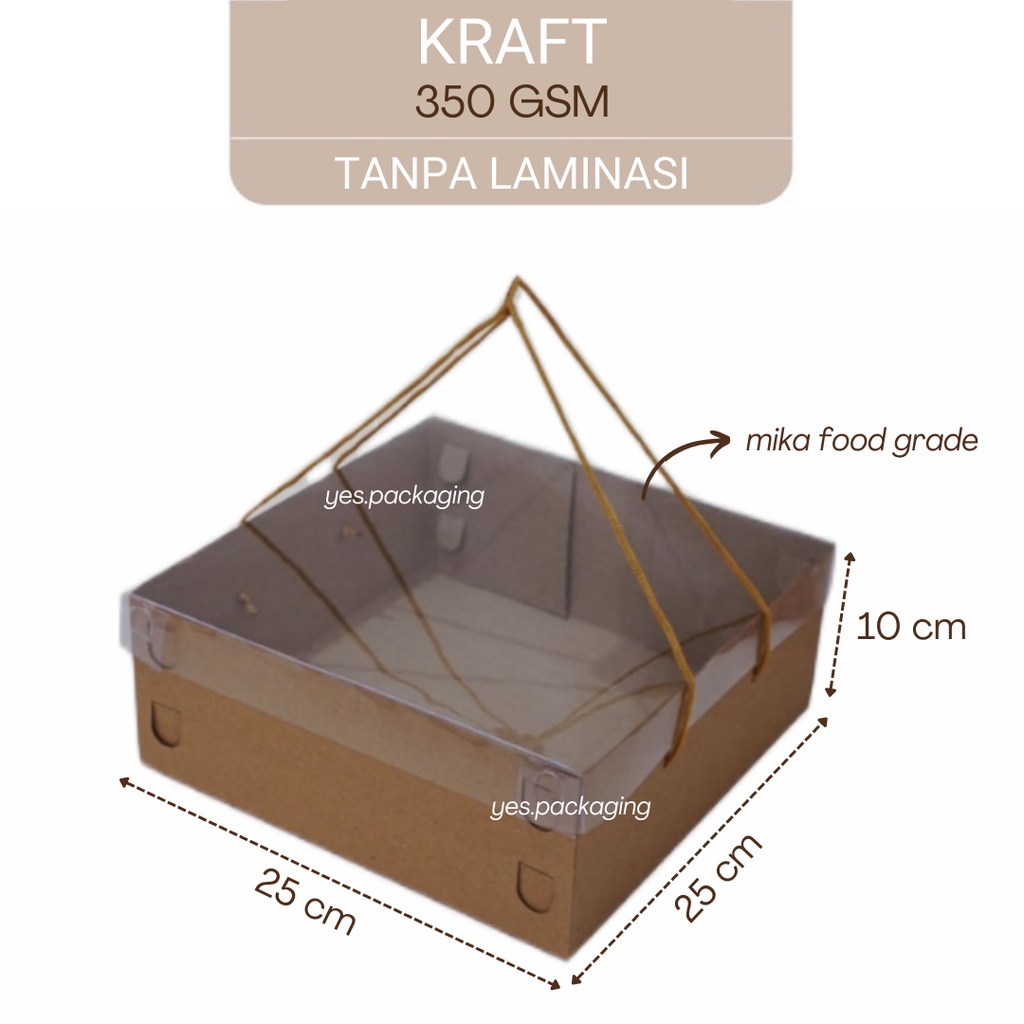 Jual [25x25x10cm] KRAFT MIKA TALI Box Dos Dus Kotak Kemasan Cake Kue ...