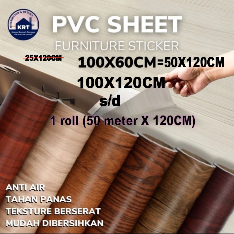 Jual Stiker / Sticker Motif Kayu 120 x 100CM PVC Sheet Sticker Pelapis ...