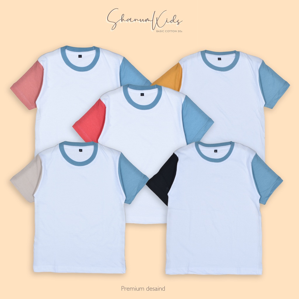 Jual Kaos polos anak unisek premium shanum kids(1-12 Tahun)//tshirt Anak//atasan anak laki ...
