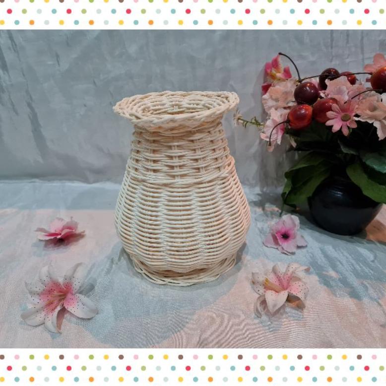 Jual V2 - Keranjang rotan vas bunga 10x17 cm pot guci tanaman tumbuhan ...