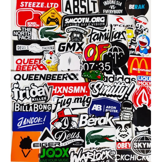 Jual Stiker brand stiker distro bahan anti air pembelian bisa pilih ...
