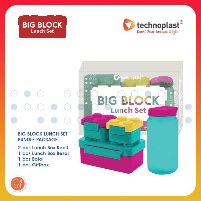 Jual TECHNOPLAST Big Block Lunch Box Set/Tempat Makan Block Set ...