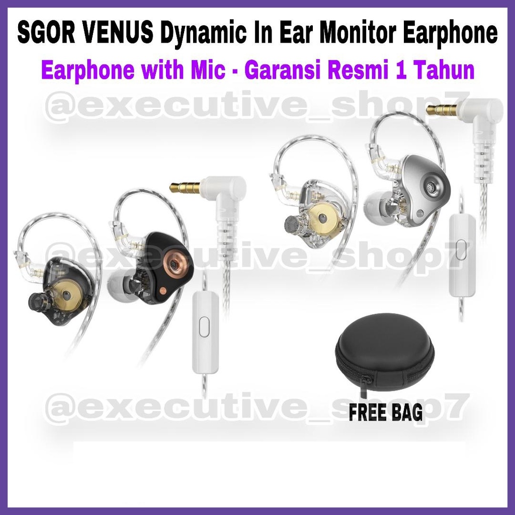 Jual SGOR VENUS Dynamic In Ear Monitor Earphone - Earphone with Mic ...