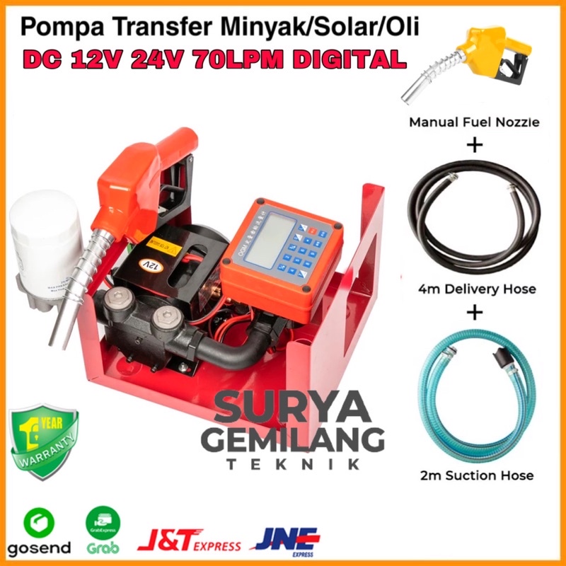 Jual Pompa Transfer BBM Flowmeter Digital Premium Solar Bensin DC 12V ...
