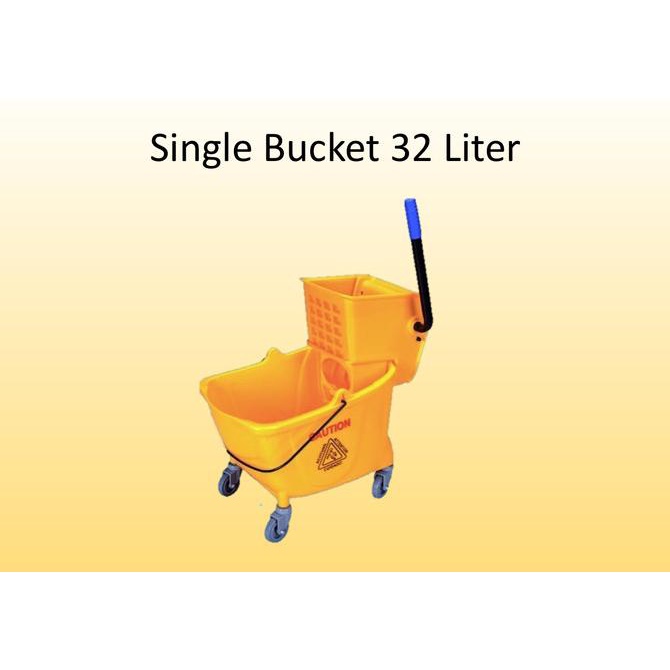 Jual Ember Air Roda dengan Perasan / Single Bucket Wringler 32 Liter ...