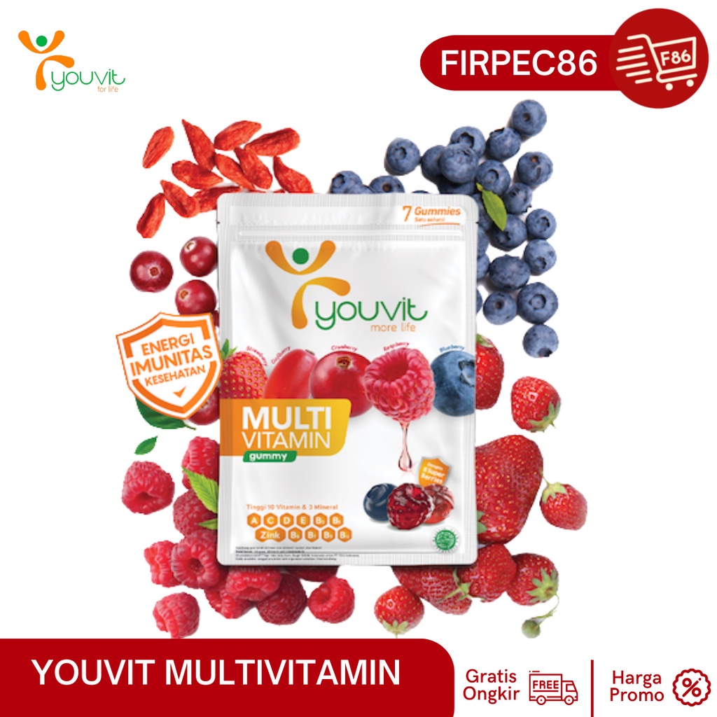 Jual Youvit Multivitamin Dewasa 1 Sachet Vit. C, D, Zink & Superberries | Shopee Indonesia