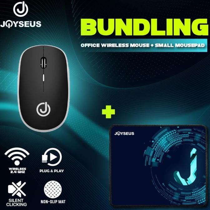 Jual Bundling Joyseus Wireless Mouse Ms1 Ms2 Ms3 & Mousepad Gaming Ms4 ...