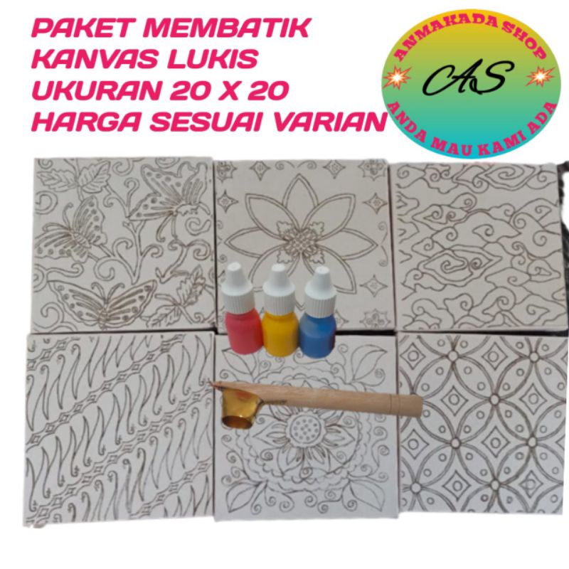Jual Kanvas lukis 20X20 Batik paket canting | Shopee Indonesia