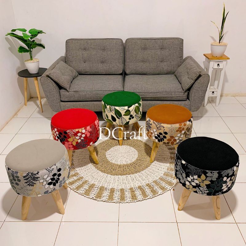 Jual Sofa Stool Motif Stool Bulat Sofa Bulat Sofa Motif | Shopee Indonesia
