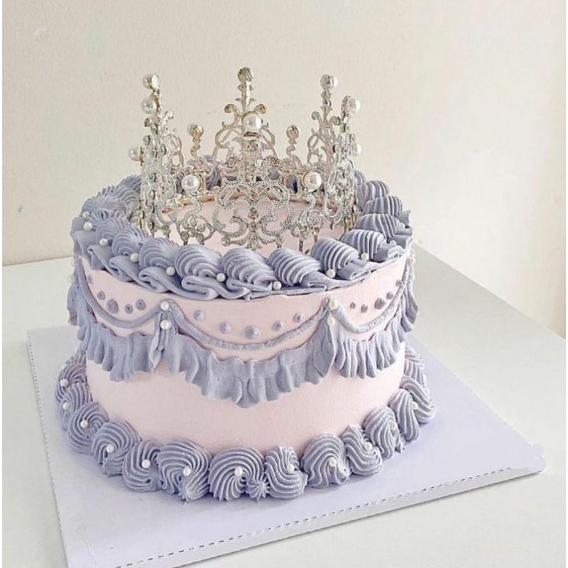 Jual Cake topper crown pearl mutiara hiasan dekorasi kue mahkota gold ...