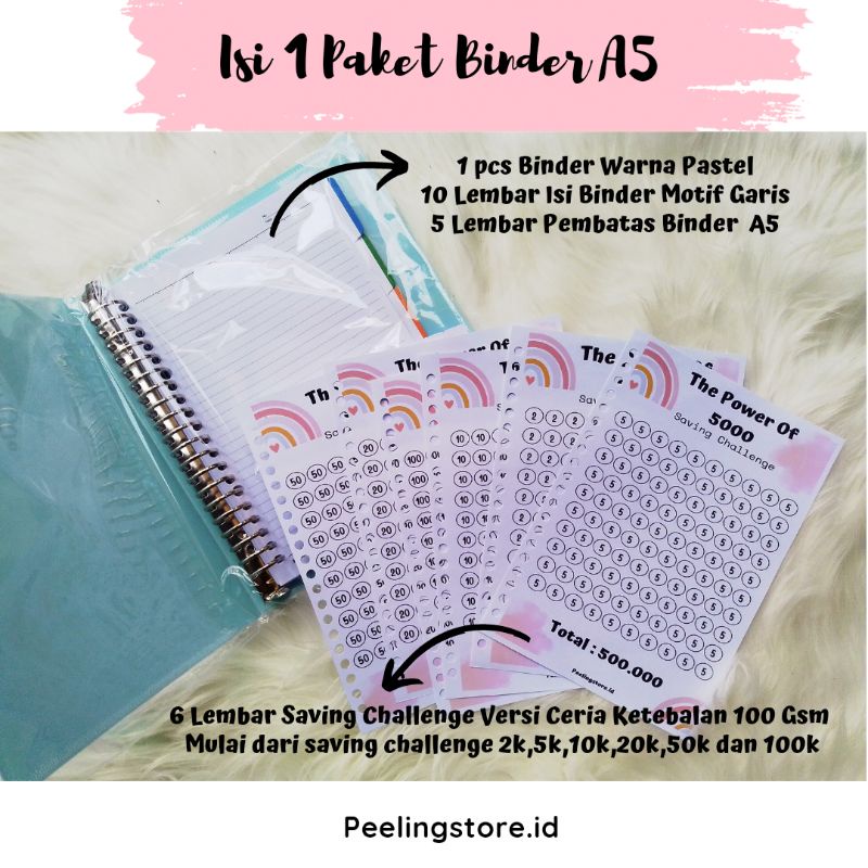 Jual 1 PAKET BINDER BUDGETING PASTEL A5 20 LUBANG | Shopee Indonesia