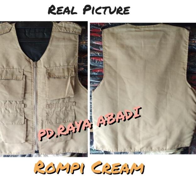 Jual Rompi lapangan / rompi cream / rompi outdoor / rompi mancing ...
