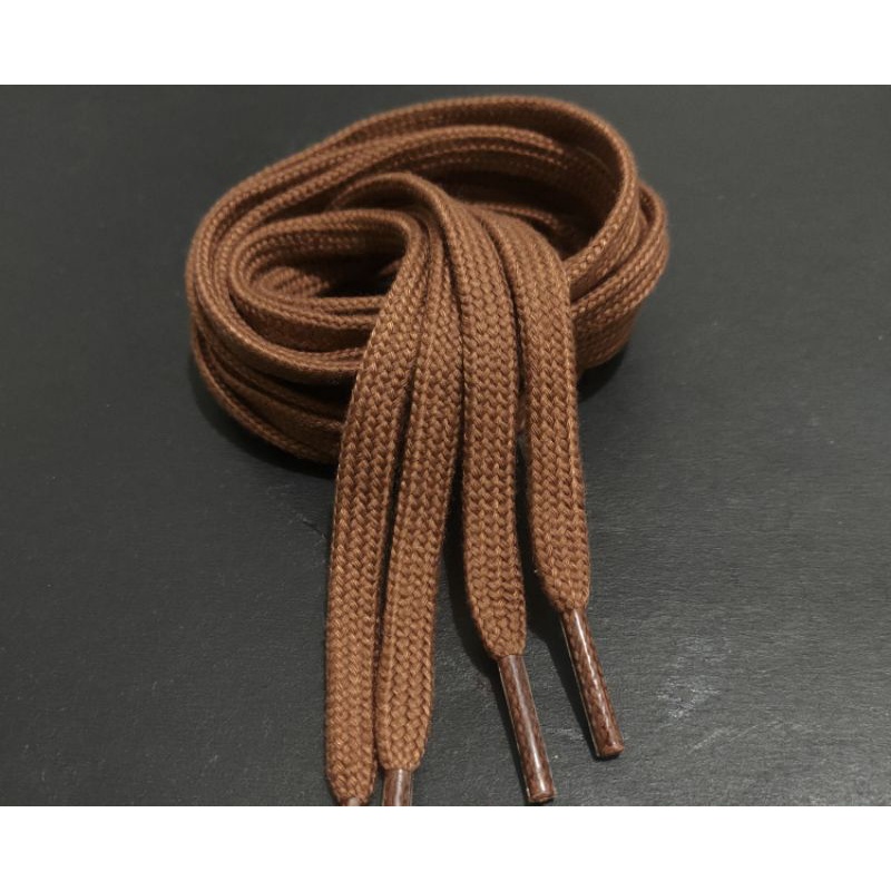 Jual tali sepatu shoelaces cotton premium tali sepatu coklat(flat laces ...