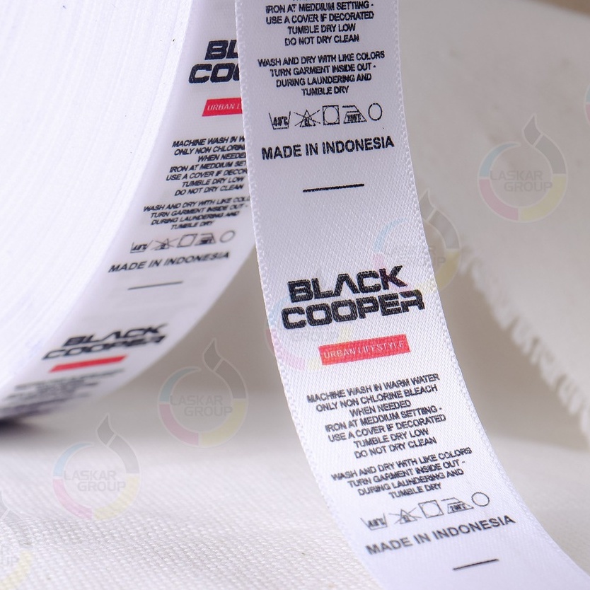 Jual tag wash, label sattin tebal import 160 meter, label tagwash ...