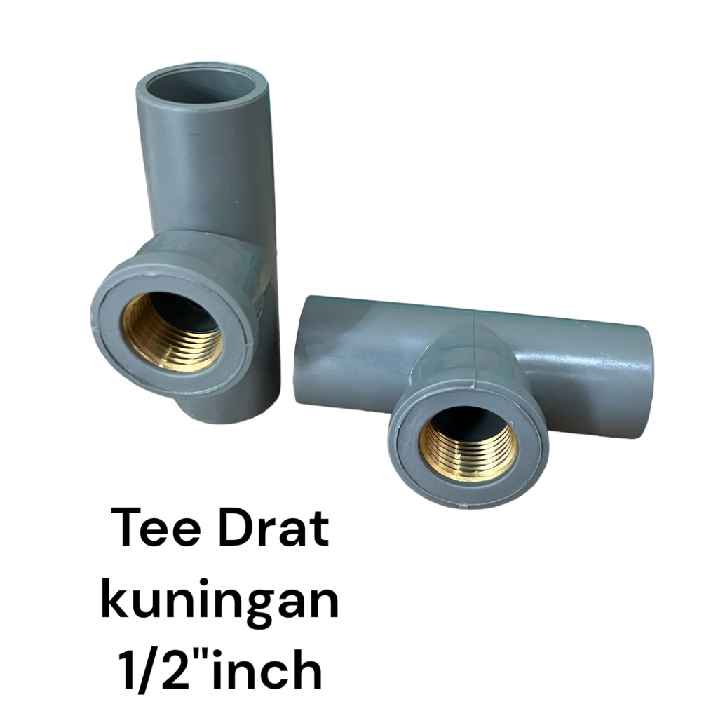 Jual TEE DRAT KUNINGAN 1/2"inch AW / sambungan pipa T / T drat pvc TE DRAT / SAMBUNGAN PRALON ...