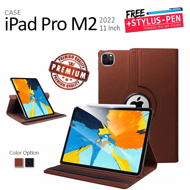 Jual Apple Ipad Pro M2 2022 11 Inch - Rotating Leather Flip Case Book ...