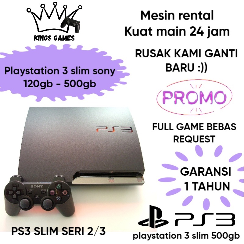 Jual PS3 PS 3 PLAYSTATION 3 SLIM 500GB OFW/ CFW + STIK + FULL GAME | Shopee Indonesia
