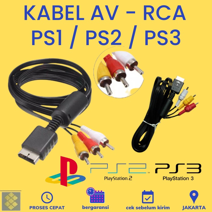 Jual Kabel AV / RCA PS2 Kabel AV Playstation Kabel RCA PS3 | Shopee ...