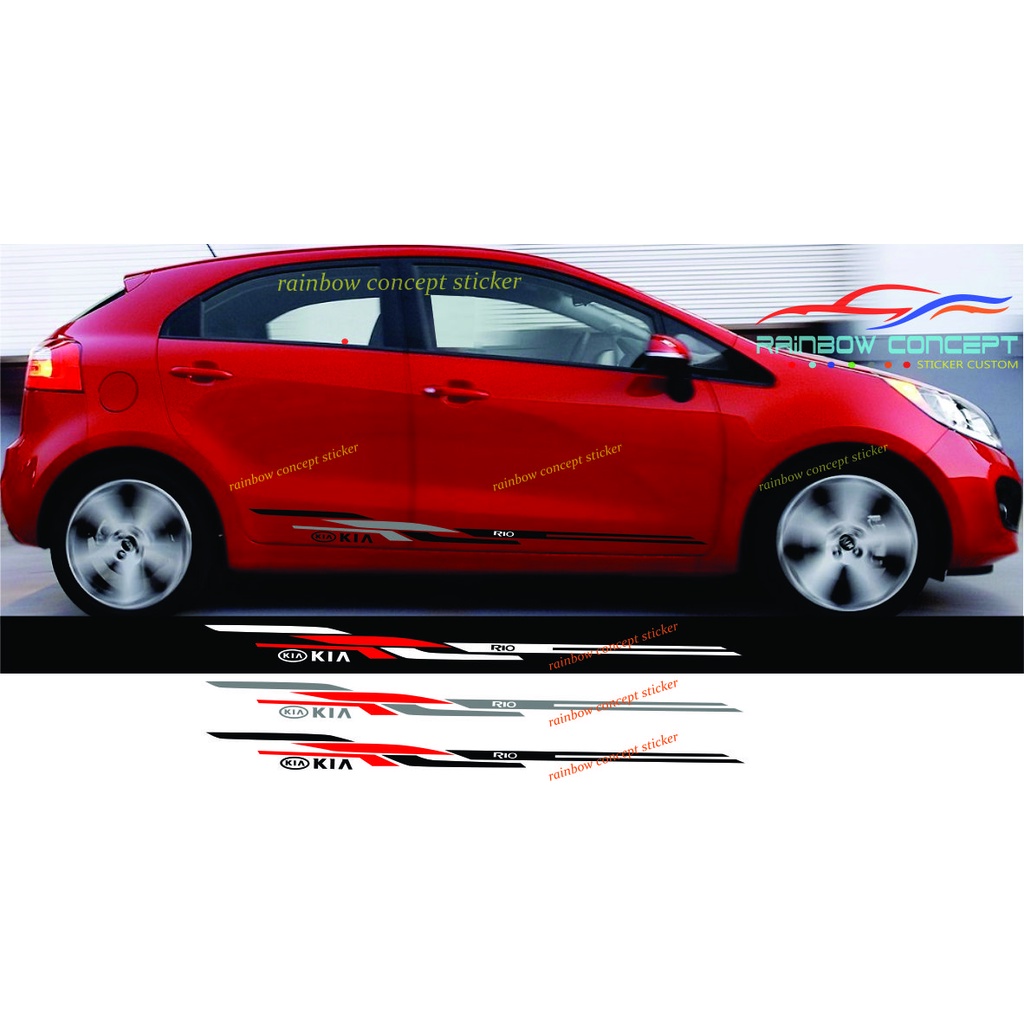 Jual New Sticker Mobil Kia Rio List Cutting Minimalist Stiker Kia Rio ...