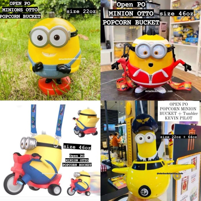 Jual MINIONS Otto Popcorn Bucket Cinema China Despicable Me Minion Bob ...