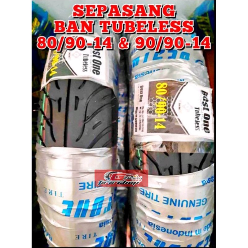 Jual sepasang 2 ban motor matic tubeles 80/90-14 & 90/90-14 ban metic ...