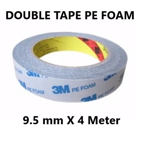 Jual 3M DOUBLE TAPE PE FOAM / ISOLASI BUSA 9.5 MM X 4 METER BOLAK BALIK ...