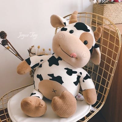 Jual Boneka Sapi Duduk Pita Lucu/Boneka Cow Duduk Ukuran L 40cm Halus ...